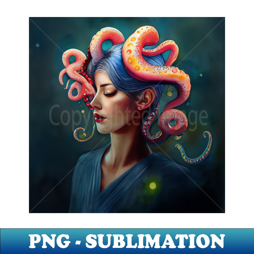 Girl with Octopus Hair - Artistic Sublimation Digital File - | Inspire ...