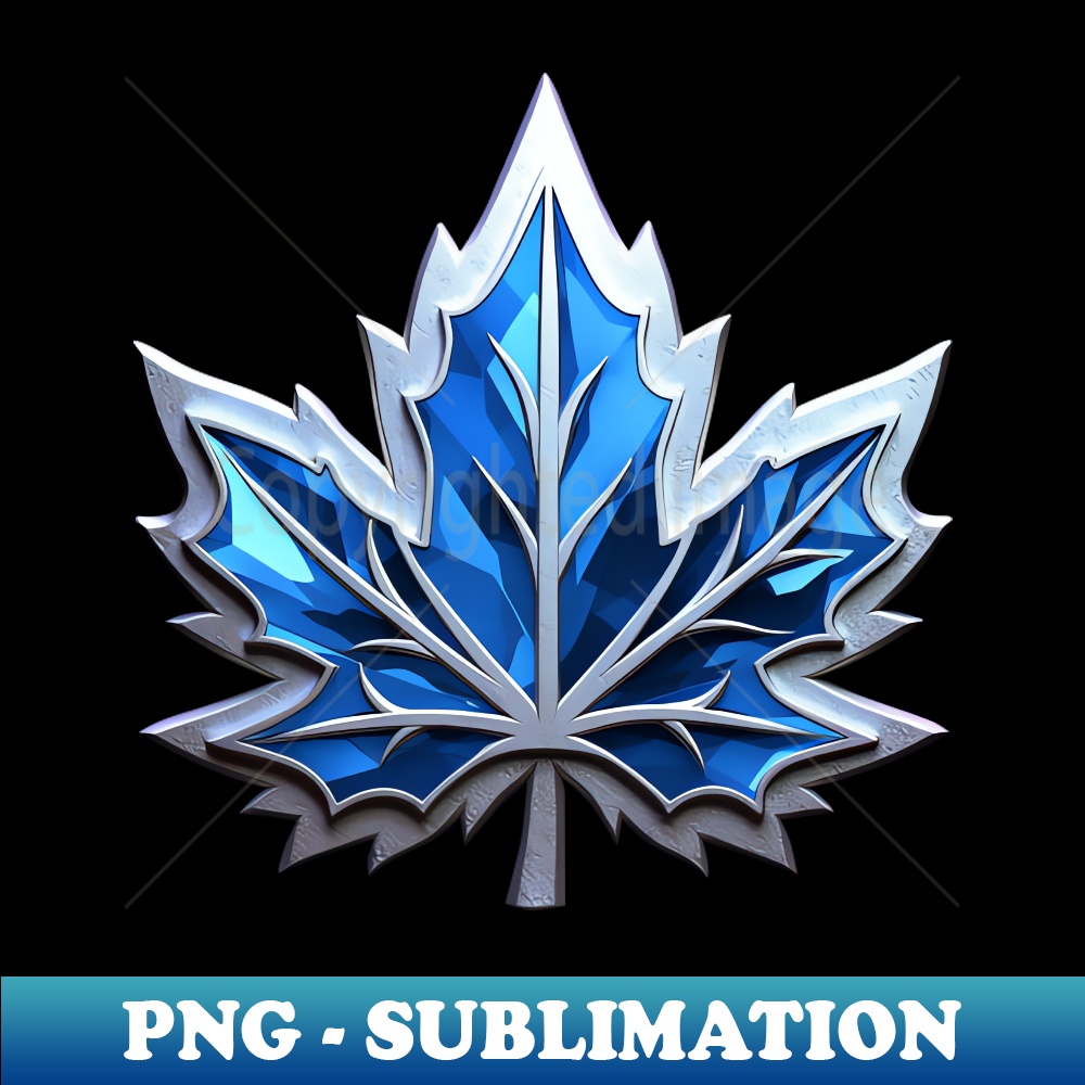 Blue Maple Leaf Badge - Premium PNG Sublimation File - Revol | Inspire ...