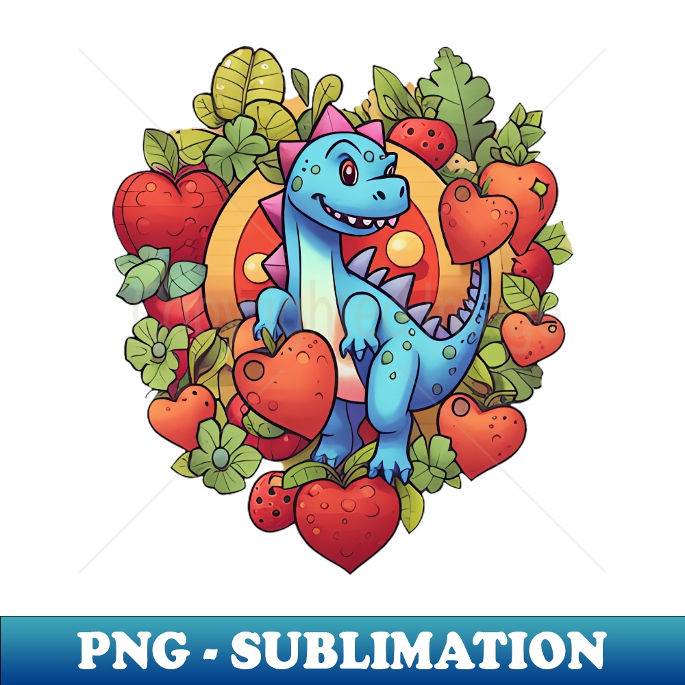 Strawberry Patch Dino - Exclusive Sublimation Digital File - | Inspire Uplift