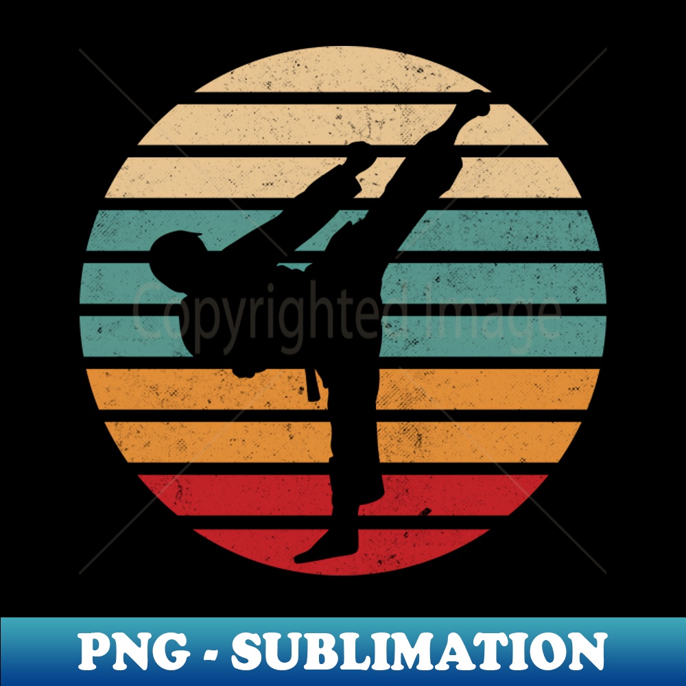 Karate Kick Retro Sun Karate Fighter - PNG Sublimation Digit - Inspire ...