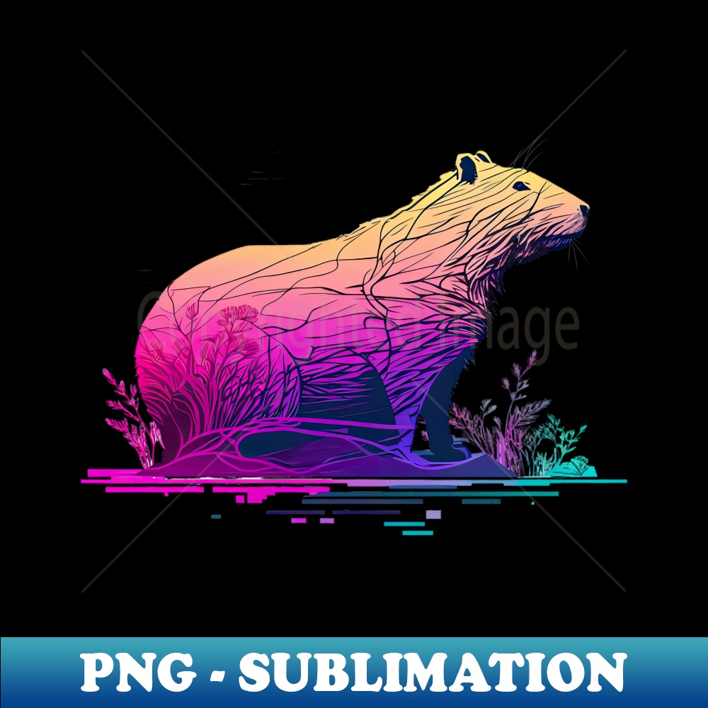 Vaporwave Capybara - Digital Sublimation Download File - Add - Inspire ...
