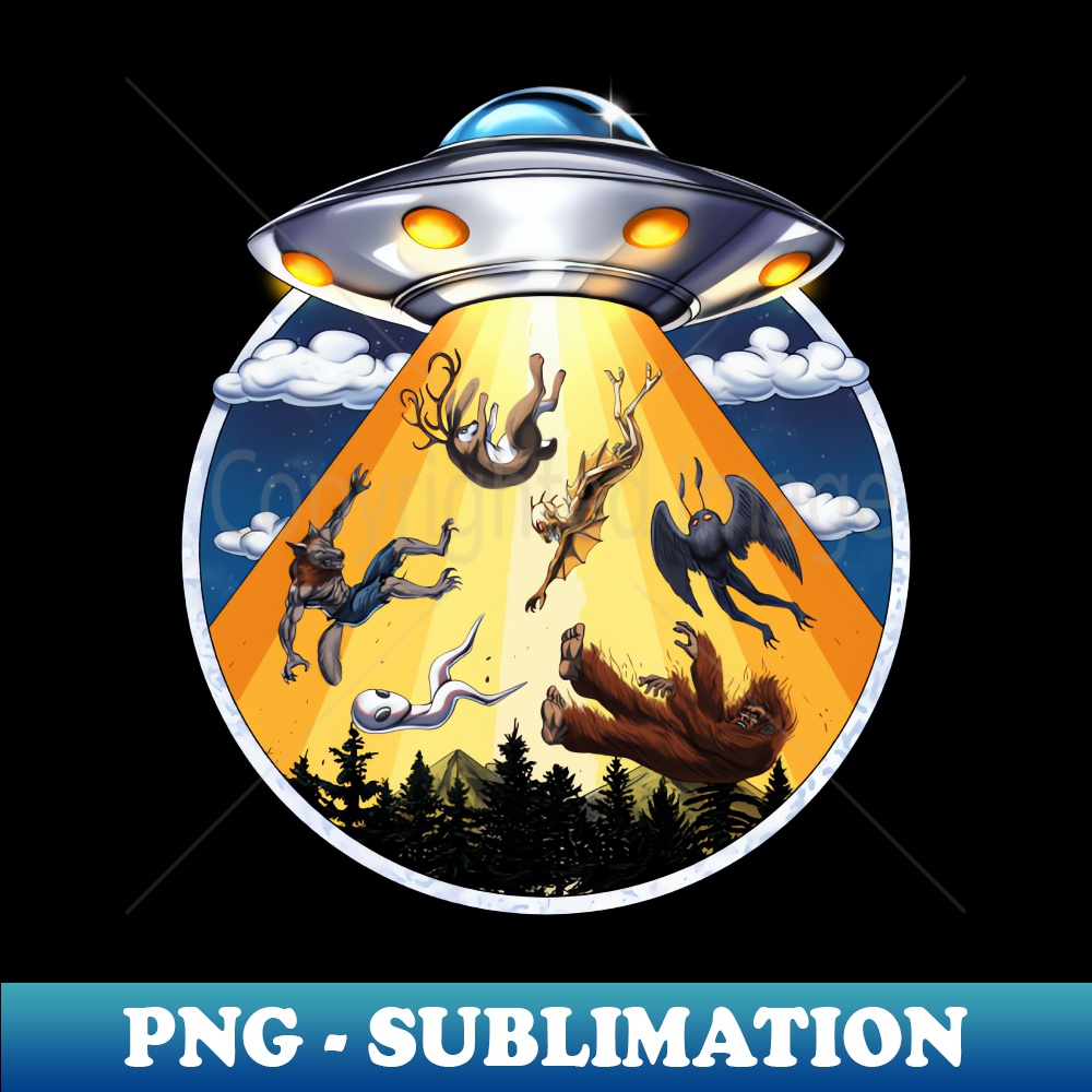 Cryptids Alien Abduction - Aesthetic Sublimation Digital Fil - Inspire Uplift