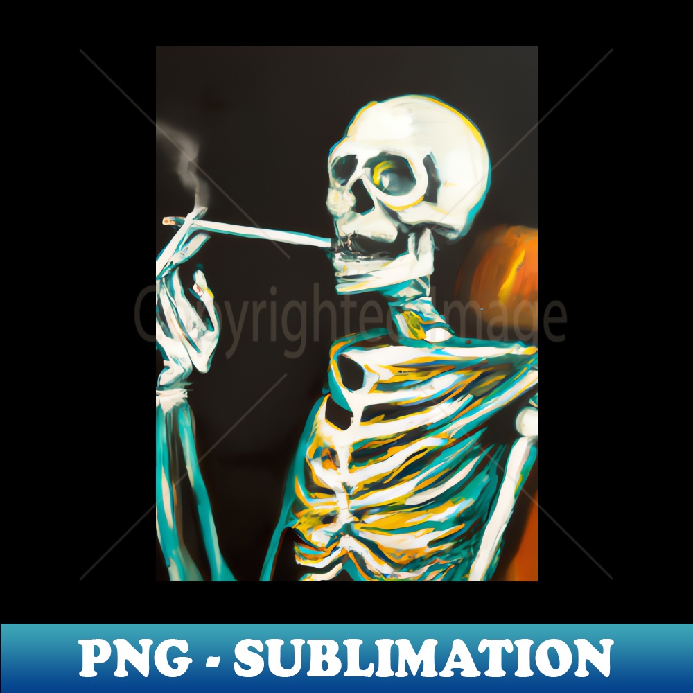 Skeleton Smoking a Cigarette - Artistic Sublimation Digital | Inspire ...