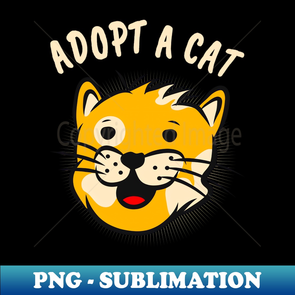 Adopt A Cat Cartoon Feline Lover - PNG Transparent Sublimati | Inspire ...