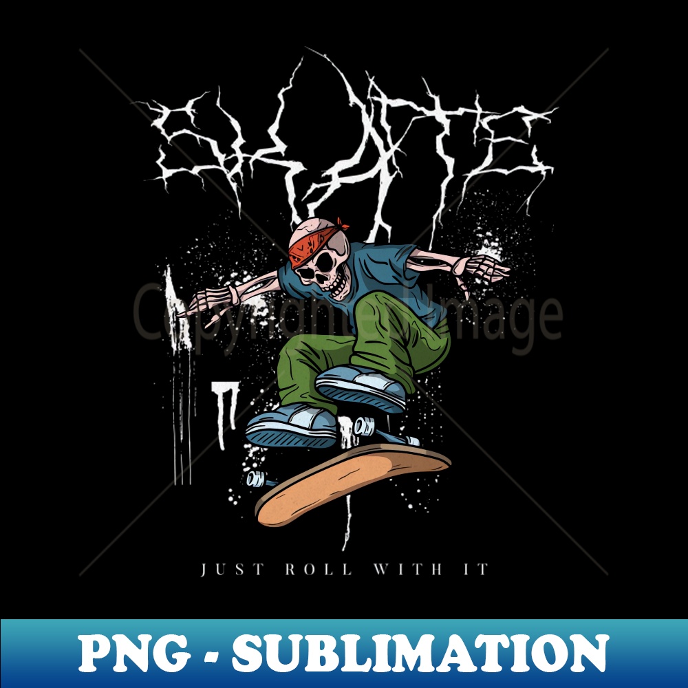 Skating Skeleton - Digital Sublimation Download File - Insta - Inspire ...