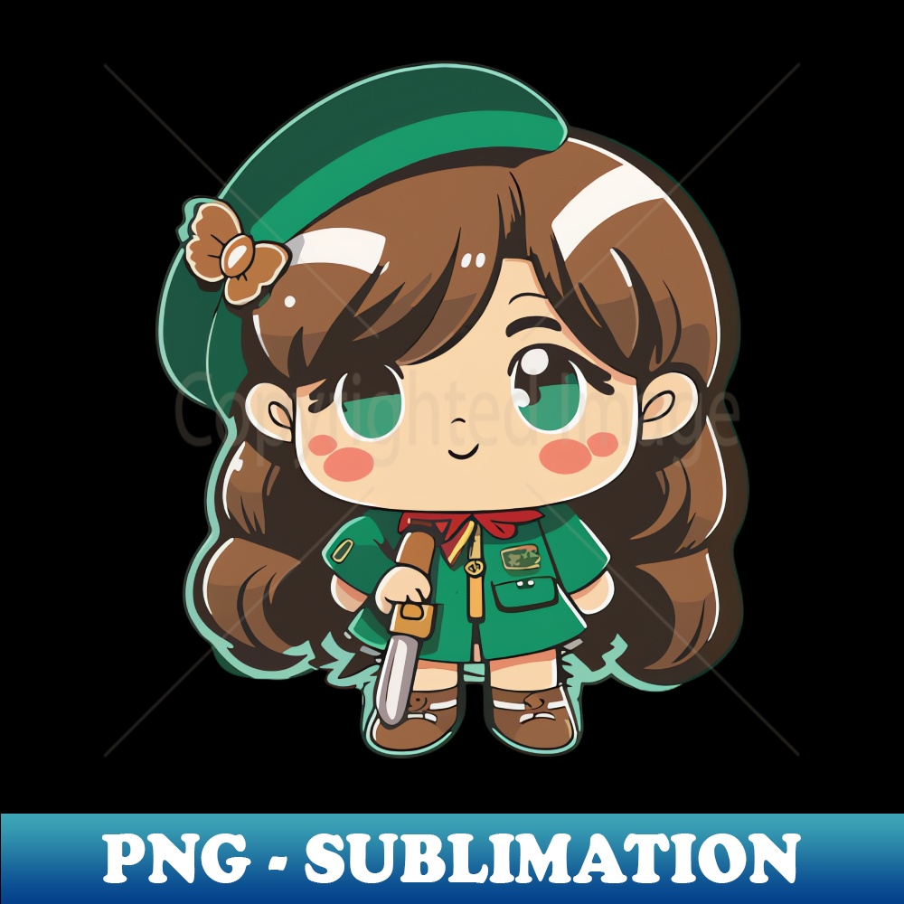 Cute chibi girl scout - PNG Transparent Sublimation File - P | Inspire ...