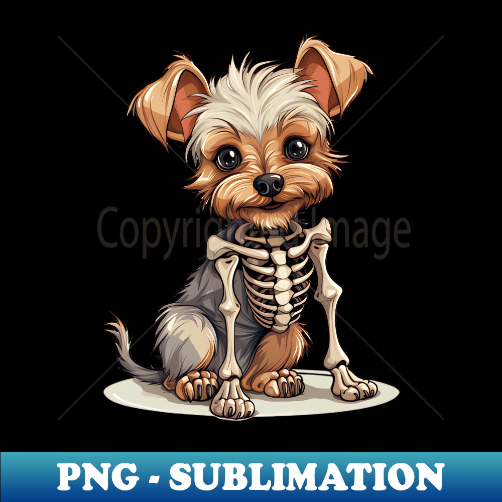 Skeleton Yorkshire Terrier Dog - PNG Transparent Sublimation | Inspire ...