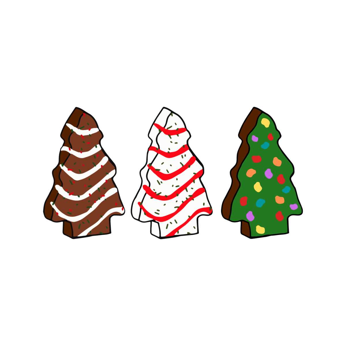 Christmas Cake Tree Svg, Little Debbie PNG, Single Double, H | Inspire ...
