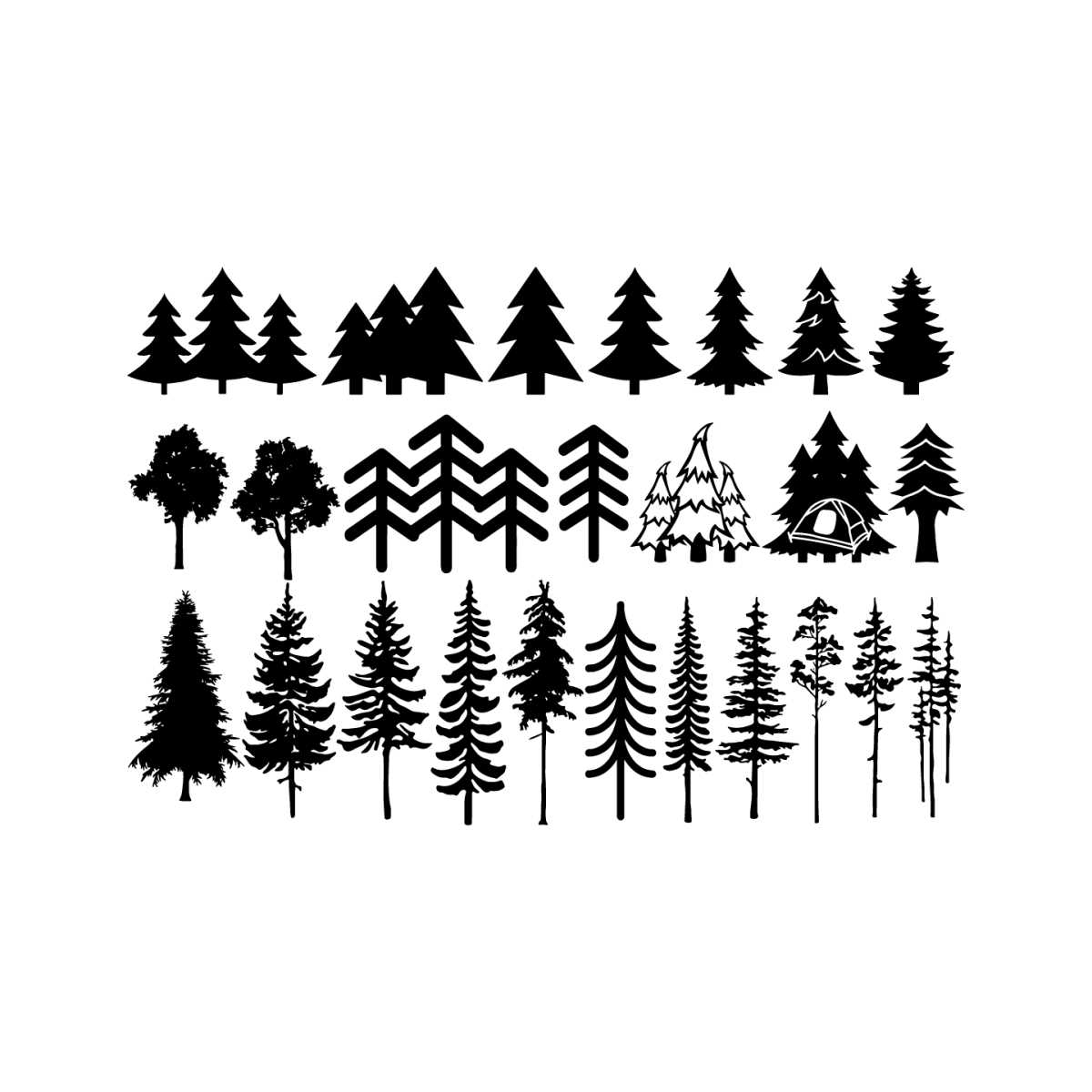 Bundle Forest Svg, Tree Svg, Pine Tree Svg, Christmas Tree S - Inspire ...