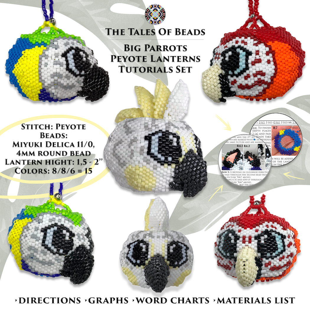 Beaded Parrots Tutorial - Seed Bead Macaw & Cockatoo Pattern | Inspire ...