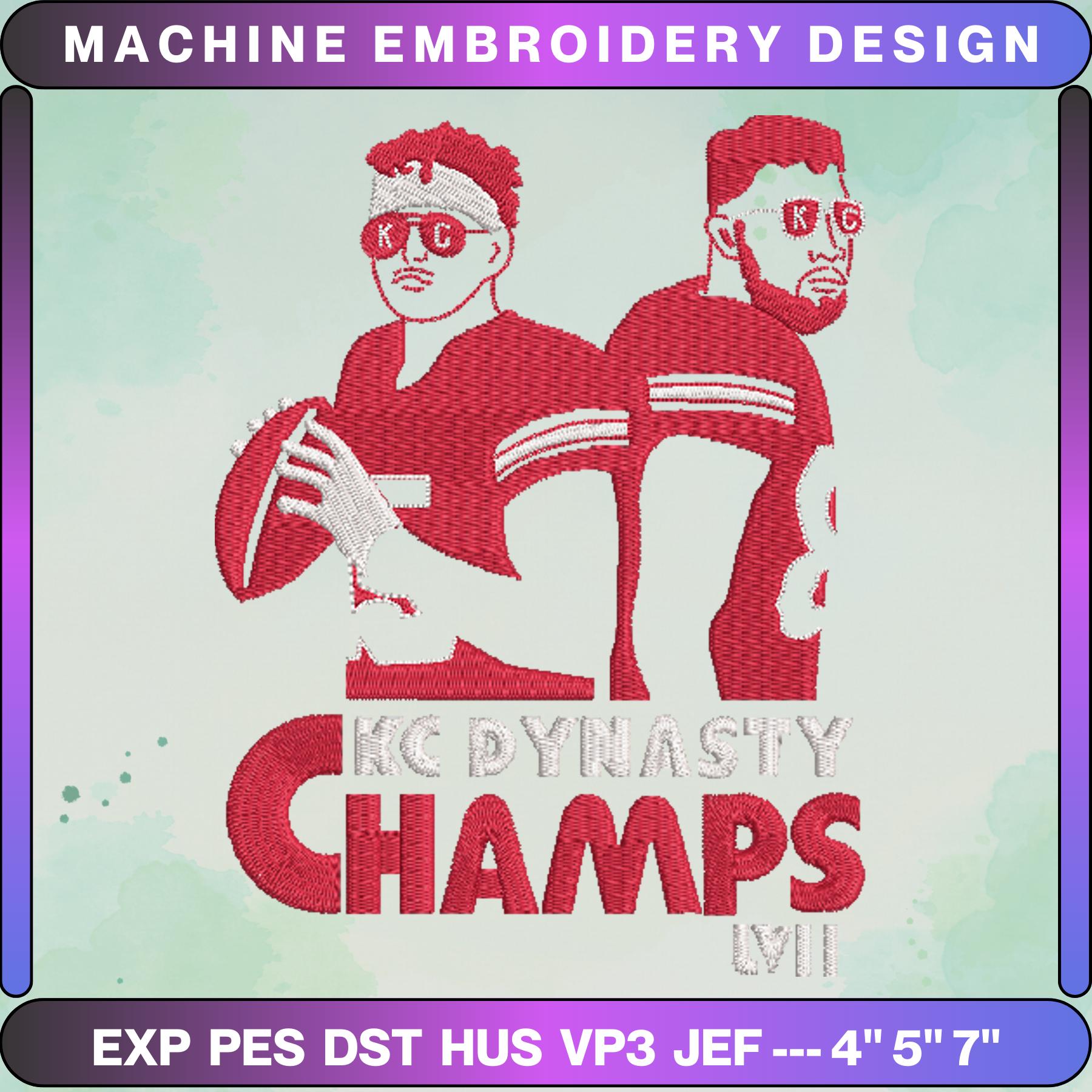 KC Dynasty Champs Football Logo Embroidery Design, NFL Kansa | Inspire ...