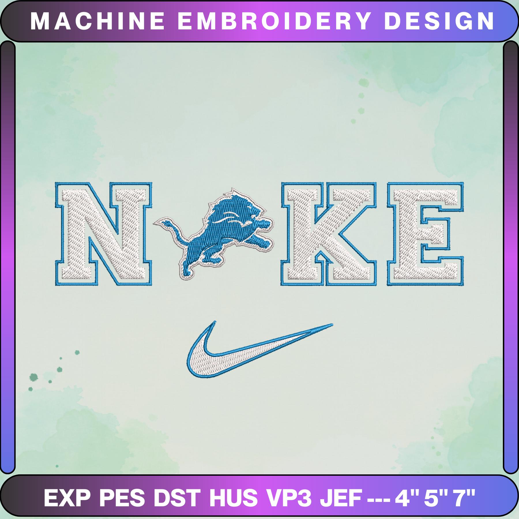NIKE NFL Detroit Lions Logo Embroidery Design, NIKE NFL Logo | Inspire ...