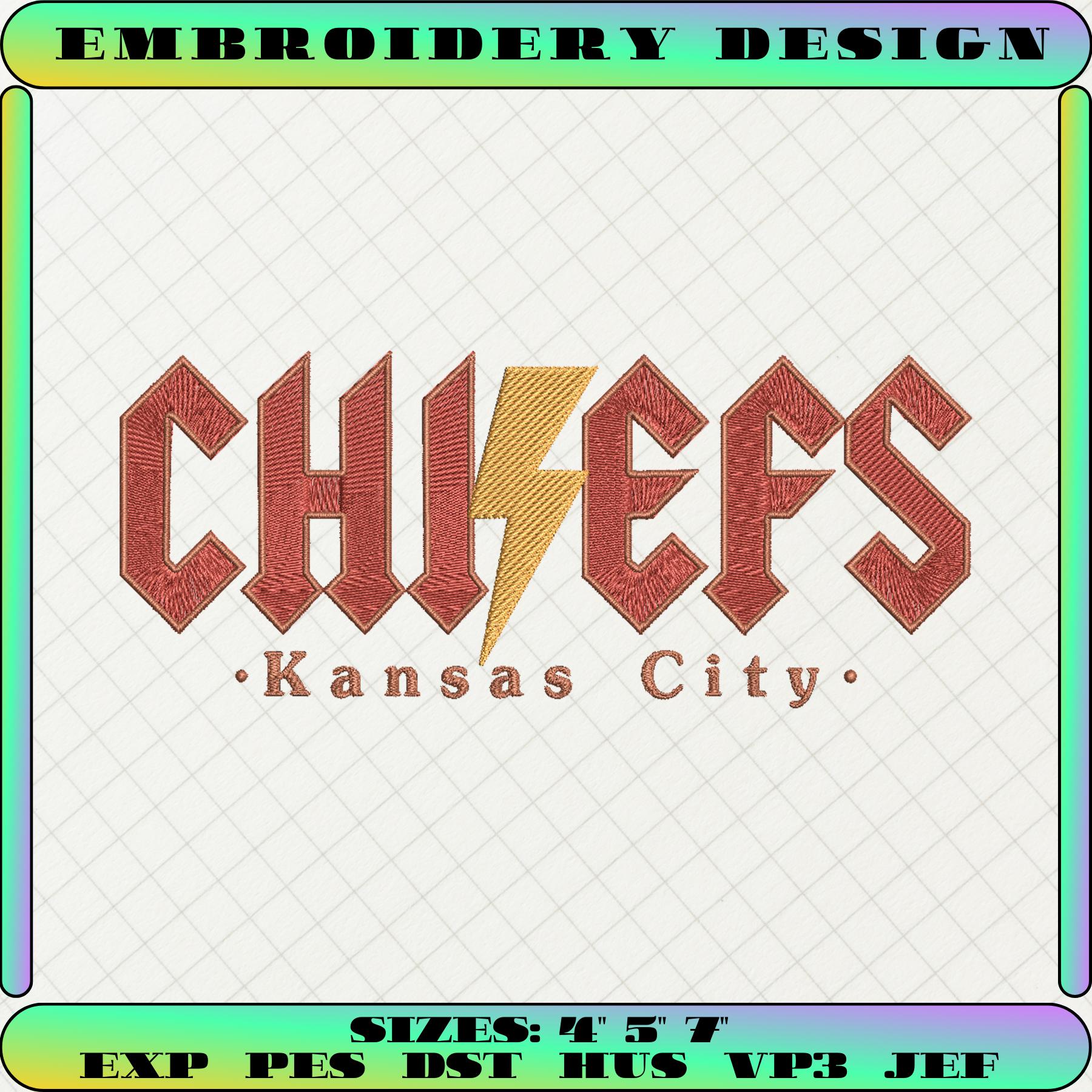 Chiefs Football Logo Embroidery Design, NFL Kansas City Chie | Inspire ...