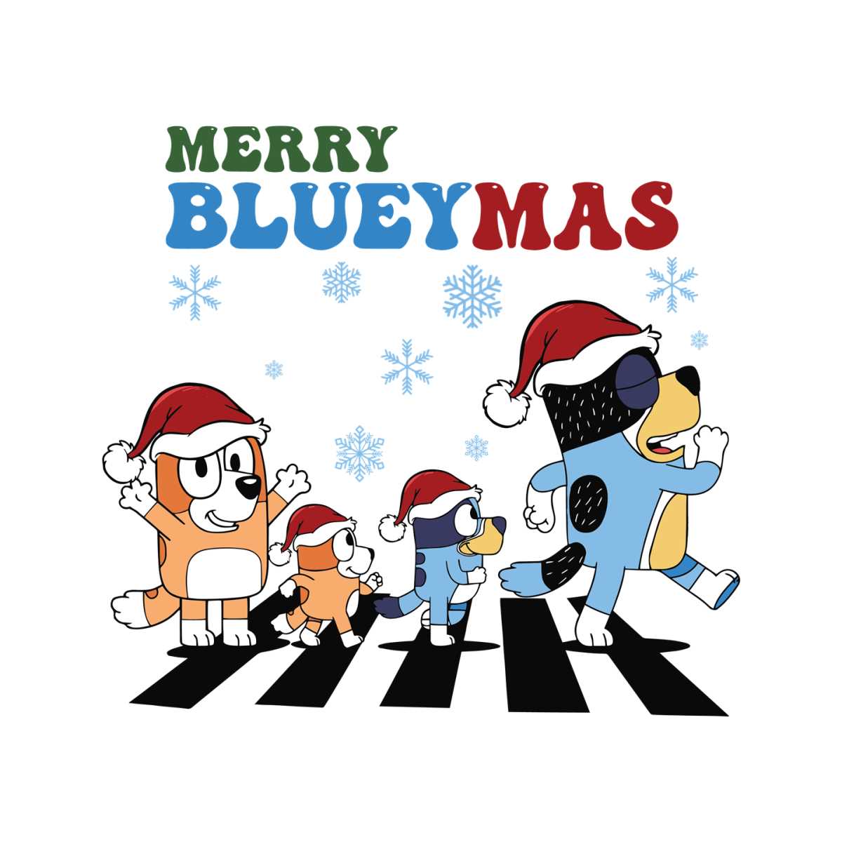 Merry Blueymas Bluey Family On The Street SVG Cricut Files | Inspire Uplift