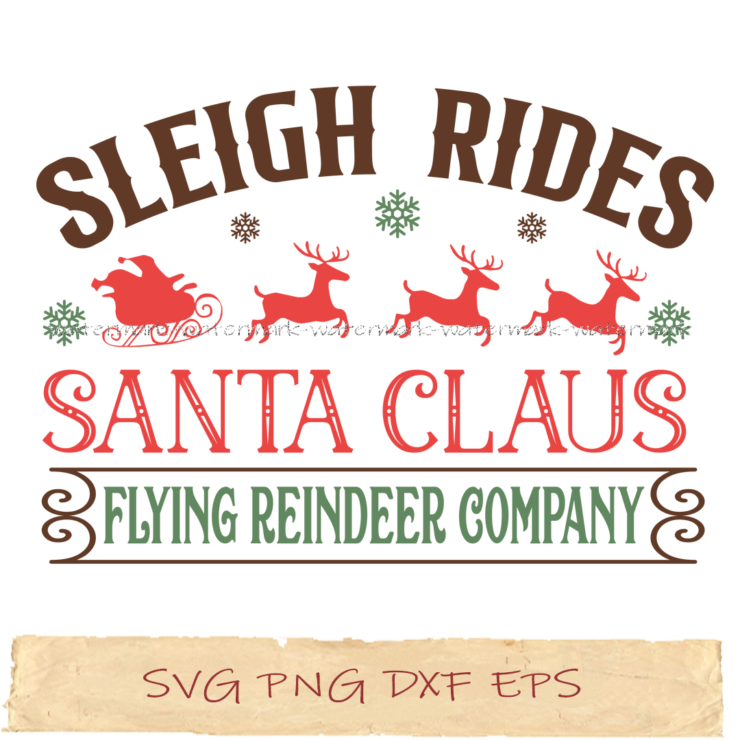 sleigh rides santa claus flying reindeer company shirt svg, | Inspire ...