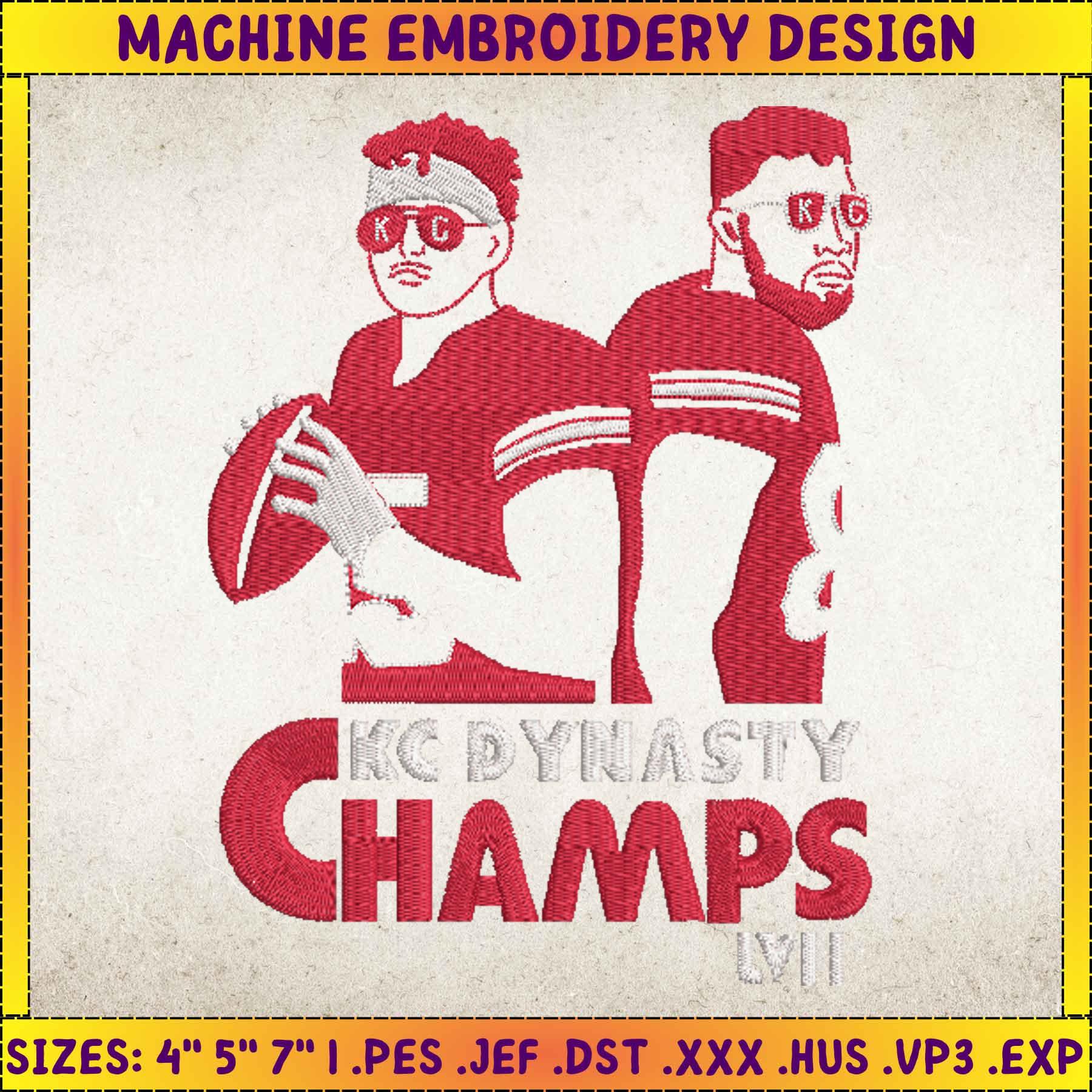 KC Dynasty Champs Football Logo Embroidery Design, NFL Kansa | Inspire ...