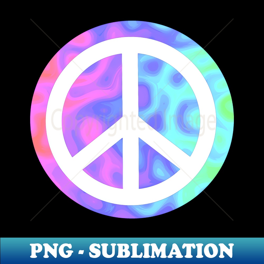 Peace Sign White Trippy Border - Modern Sublimation PNG File | Inspire ...