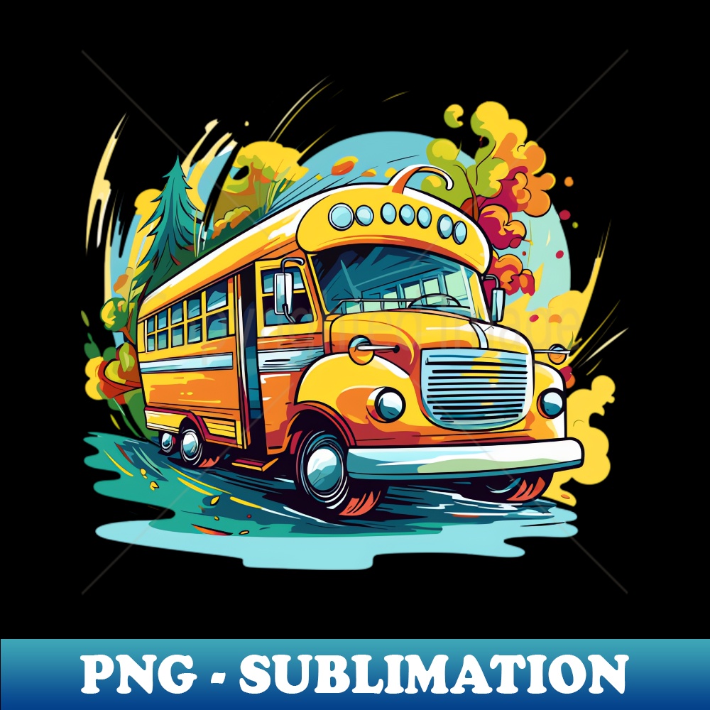 Colorful School Bus - Unique Sublimation PNG Download - Revo | Inspire ...