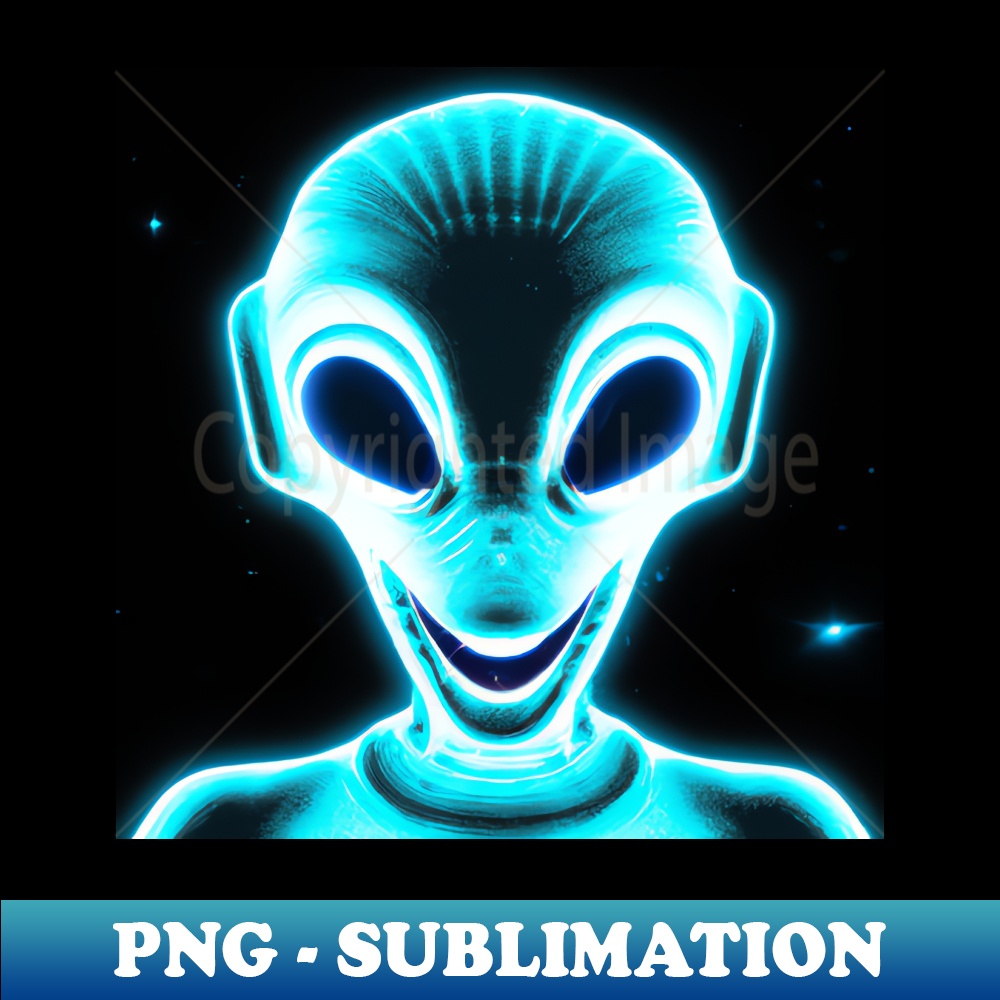 Neon Blue Alien - PNG Transparent Sublimation File - Unleash | Inspire ...