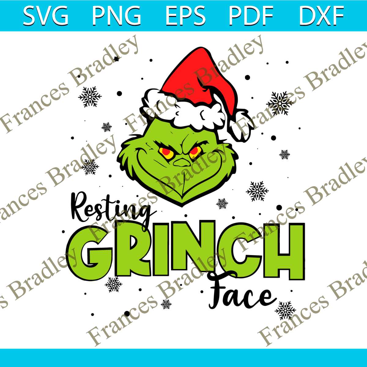 Funny Resting Grinch Face Funny Grinchmas SVG Download | Inspire Uplift