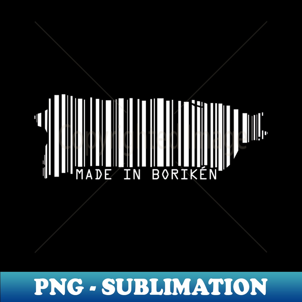 Puerto Rico Map Made in Boriken Barcode White Design - Retro | Inspire ...