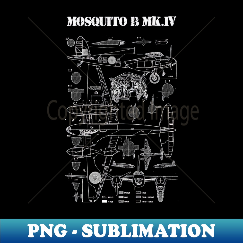 Mosquito B MkIV World War 2 Plane Blueprint - Instant Subli | Inspire ...