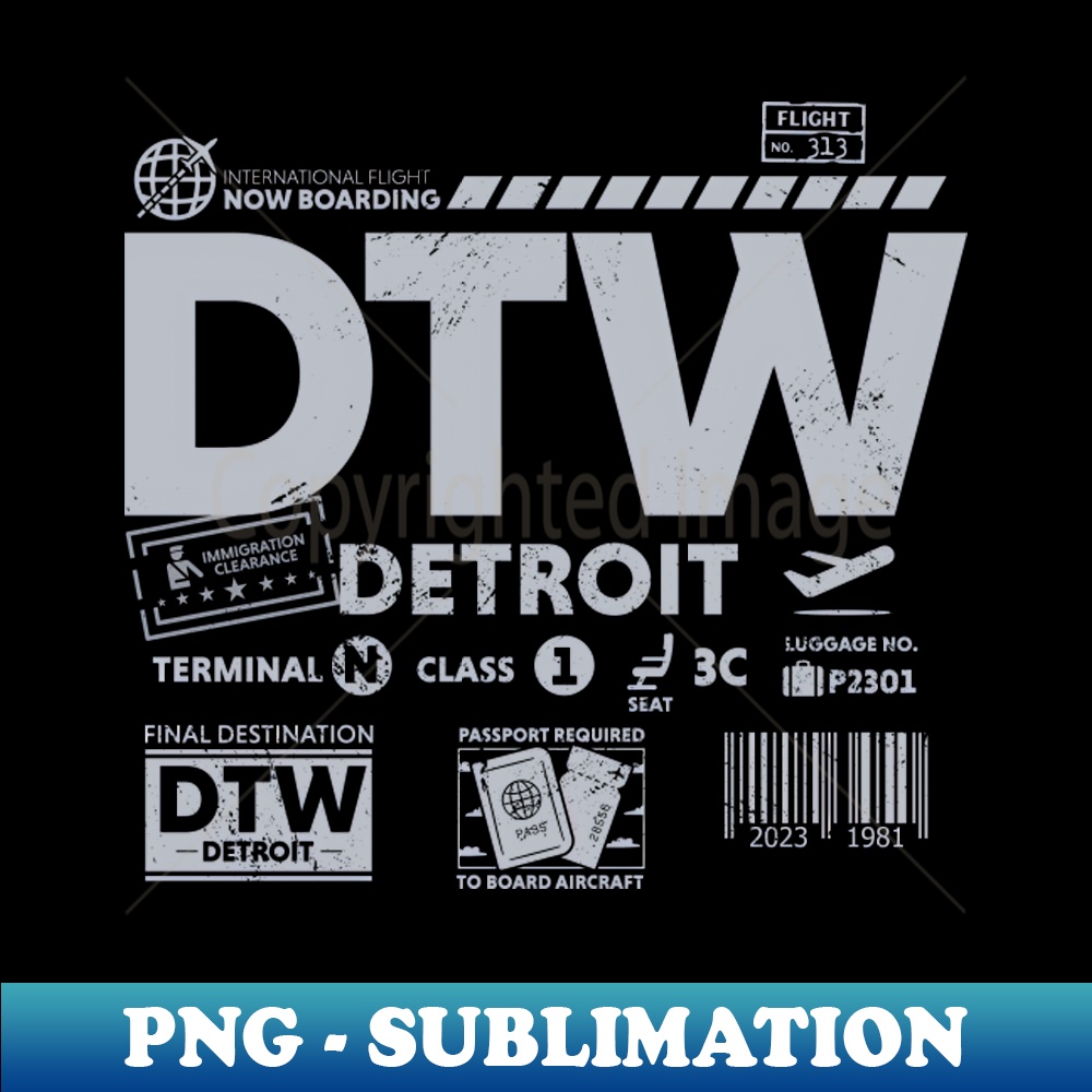 Vintage Detroit DTW Airport Code Travel Day Retro Travel Tag | Inspire ...