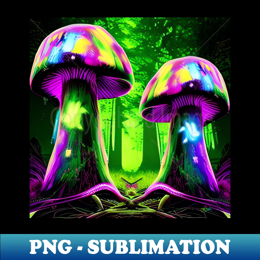 Shrooms Blacklight Poster Art 4 - Premium Sublimation Digita | Inspire ...