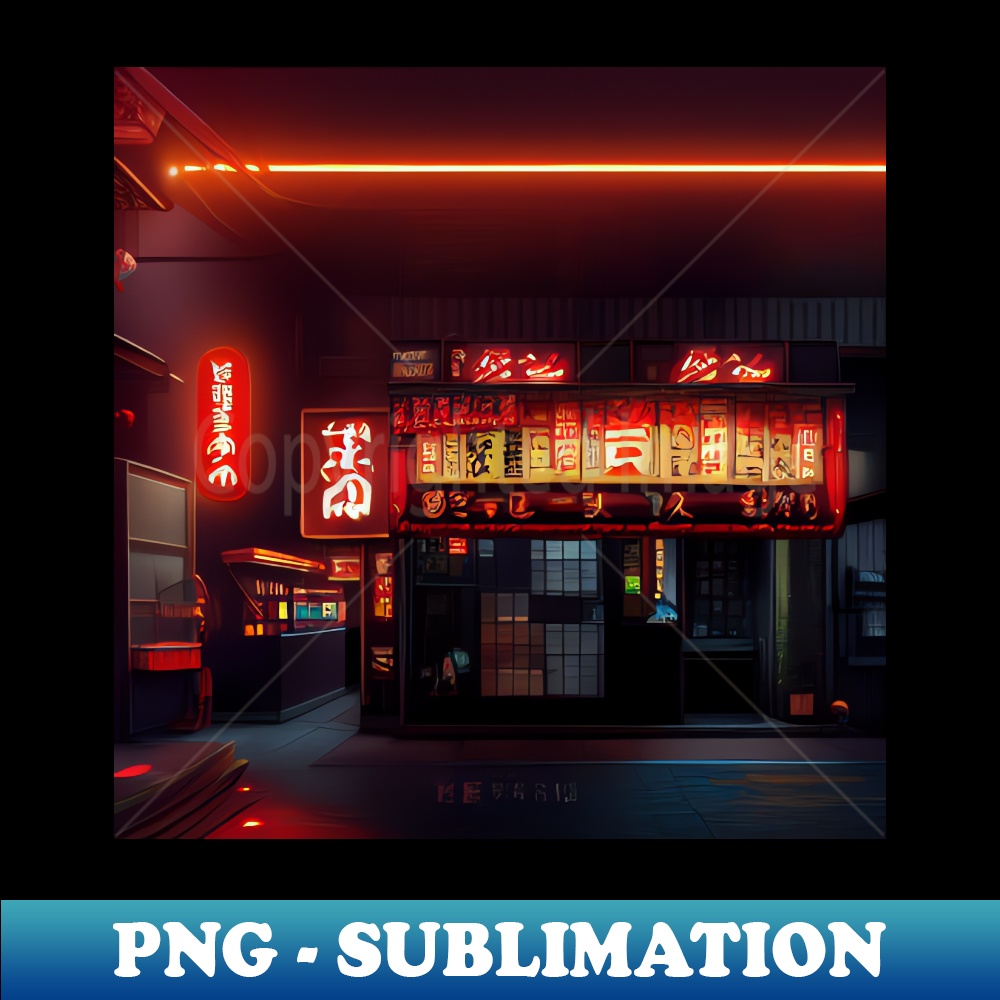 Cyberpunk Tokyo Ramen Shop - Special Edition Sublimation PNG | Inspire ...