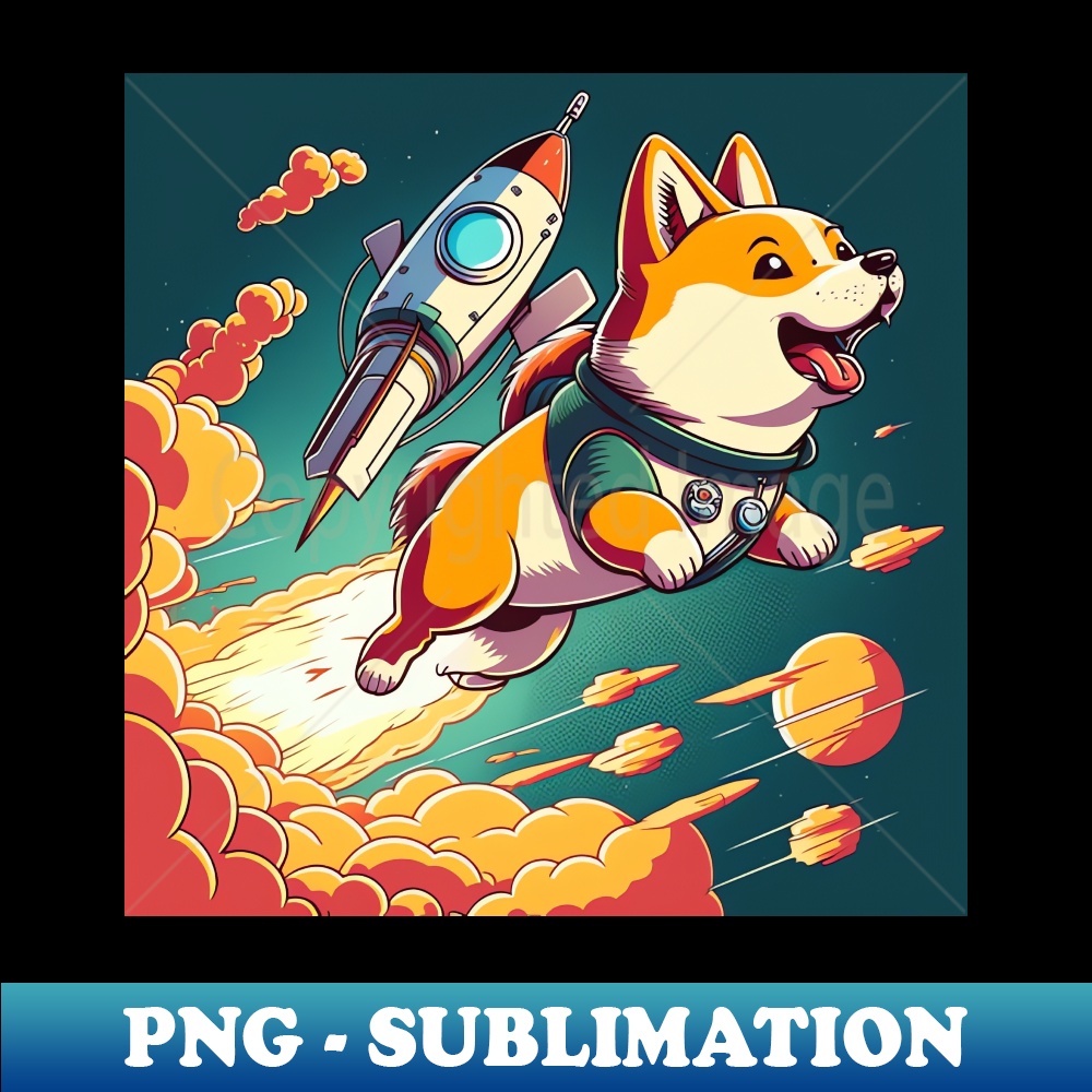 shiba inu flying into space with a rocket - Sublimation-Read | Inspire ...