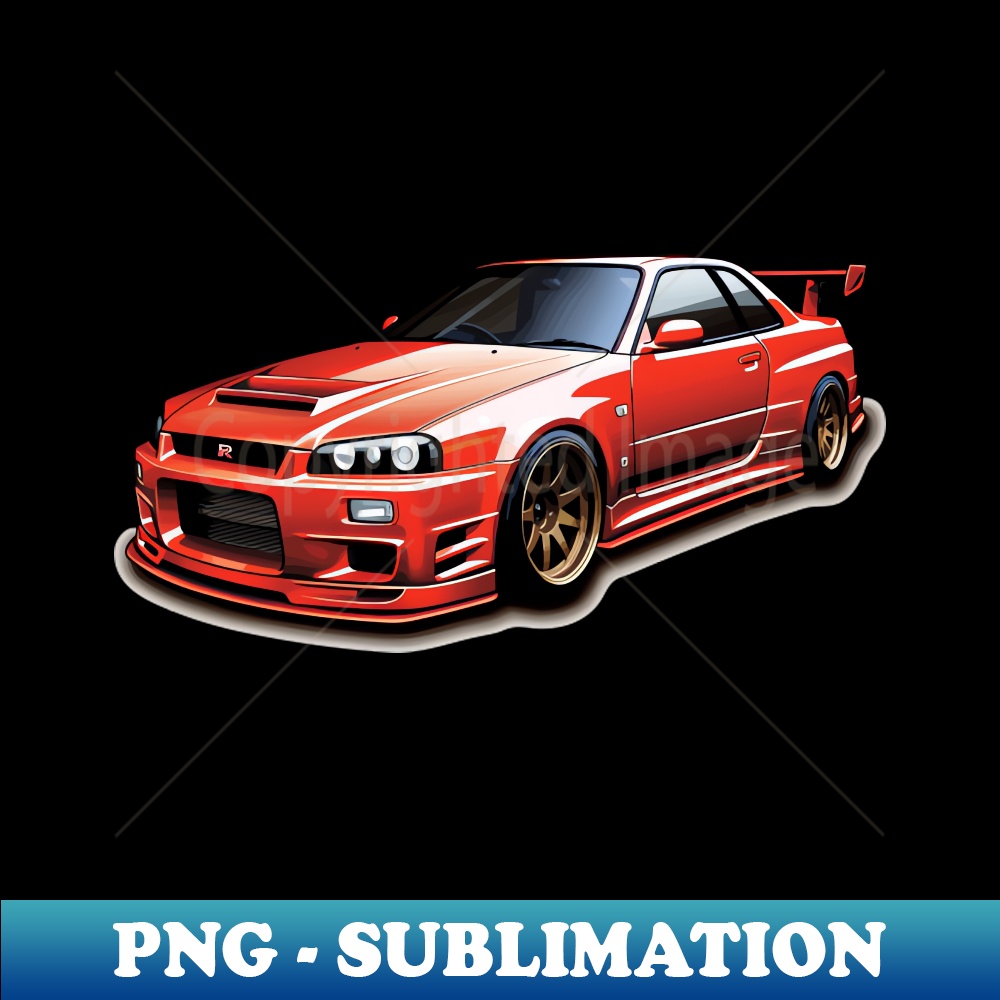 Nissan r34 skyline jdm - Vintage Sublimation PNG Download - - Inspire ...