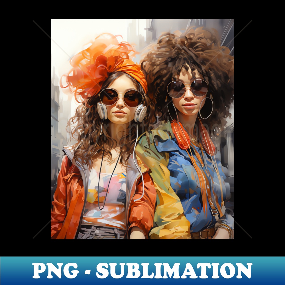 Hip Hop Girls Fashion 70s - Unique Sublimation PNG Download | Inspire ...