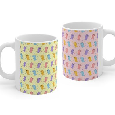 set of 2 bright mugs with an original designer print - Inspire Uplift