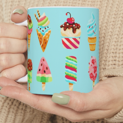 set of 2 bright mugs with an original designer print | Inspire Uplift