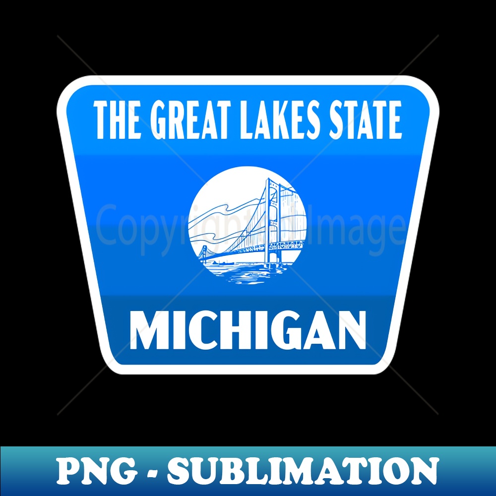 The Great Lakes State Michigan Retro Badge - Blue - PNG Subl | Inspire ...