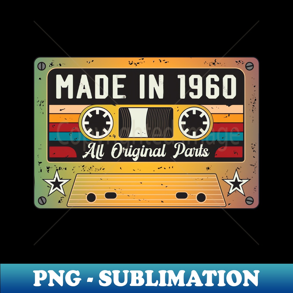 Vintage Made in 1960 - PNG Transparent Sublimation Design - | Inspire ...