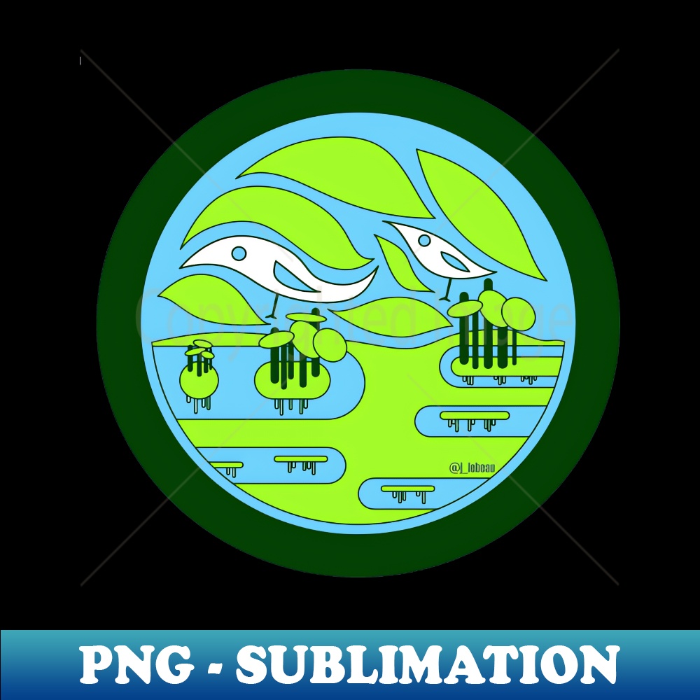 wetland birds in floral art river mangrove pattern ecopop - - Inspire ...