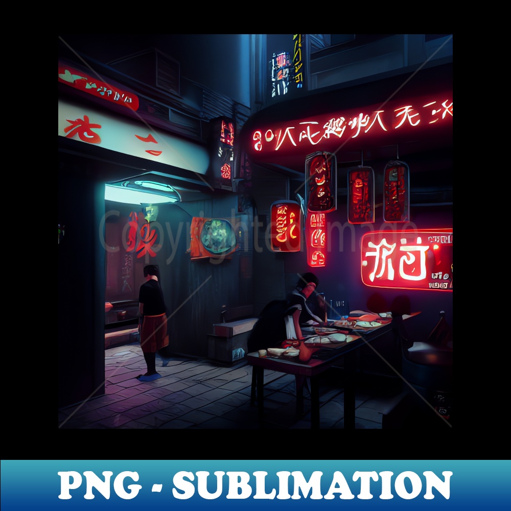 Cyberpunk Tokyo Ramen Shop - Aesthetic Sublimation Digital F - Inspire ...