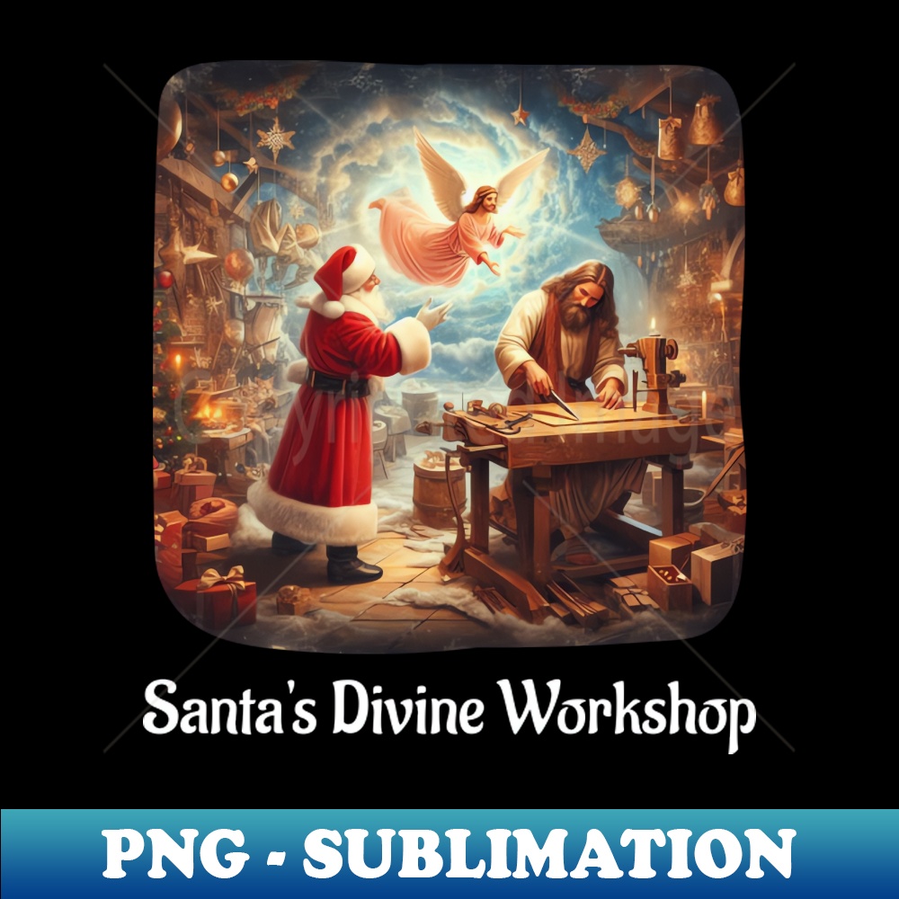 Santa and Jesus working together in a heavenly workshop - Un | Inspire ...