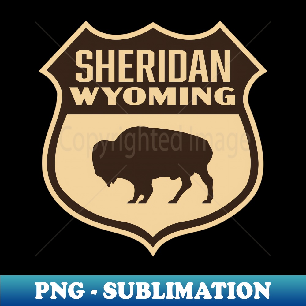 Sheridan Wyoming Retro Buffalo Shield Brown - Modern Sublima | Inspire ...