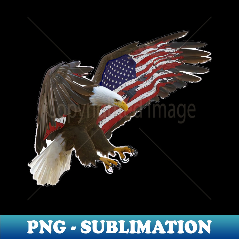 AMERICAN BALD EAGLE FLYING WITH FLAG WINGS - Vintage Sublima | Inspire Uplift