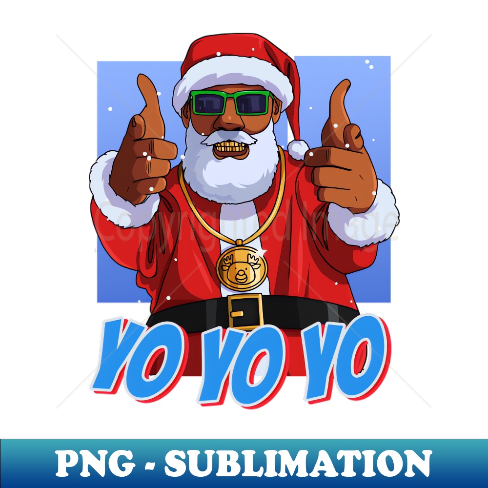 Black Santa Claus Hip Hop Christmas - PNG Transparent Digita | Inspire ...