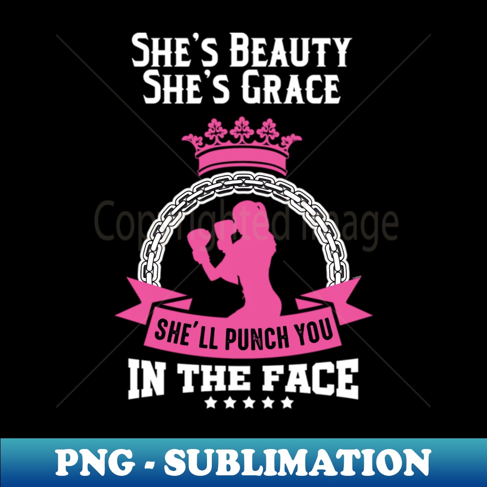 Beauty Grace Punch You In The Face Women Boxing Girl Boxer - | Inspire ...