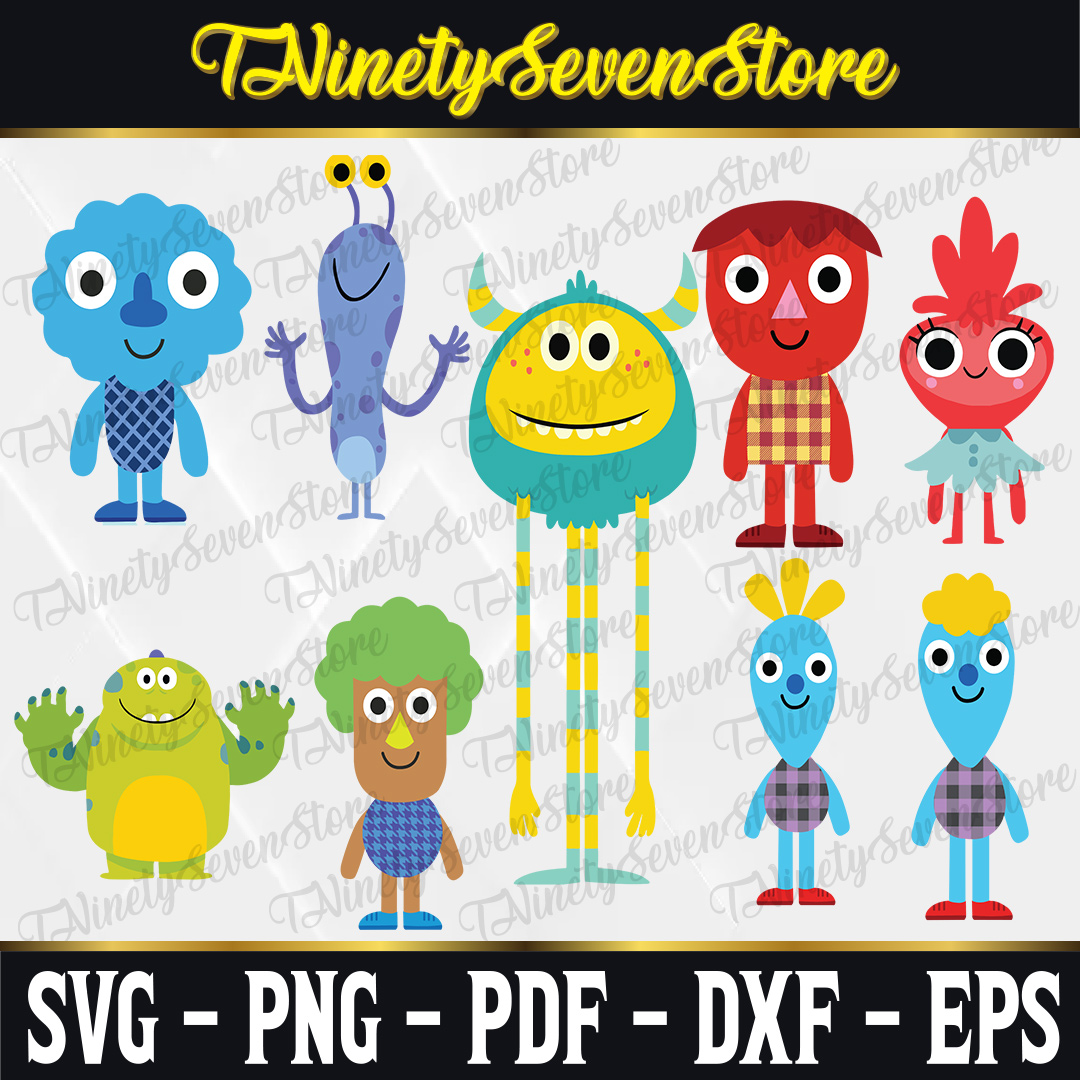 9 Kid Cartoon Characters Bundle SVG / PNG/ JPG - Cake Topper | Inspire ...