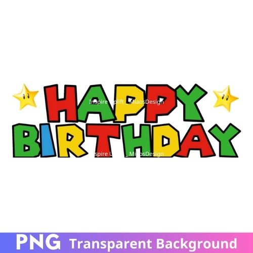 Super Mario Bros Happy Birthday Logo PNG Clipart | Inspire Uplift
