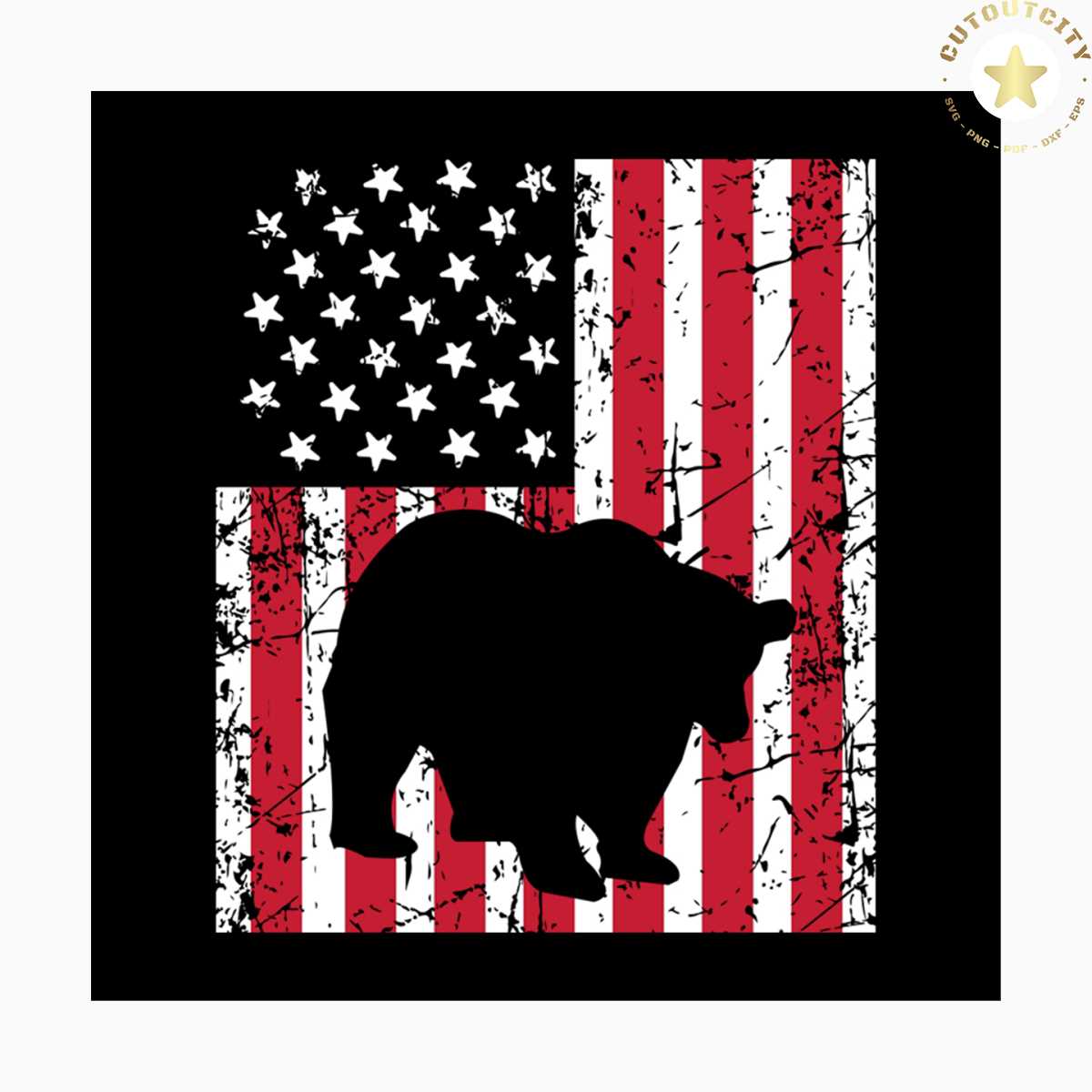 America flag with bear svg, independence day svg, 4th of jul | Inspire ...