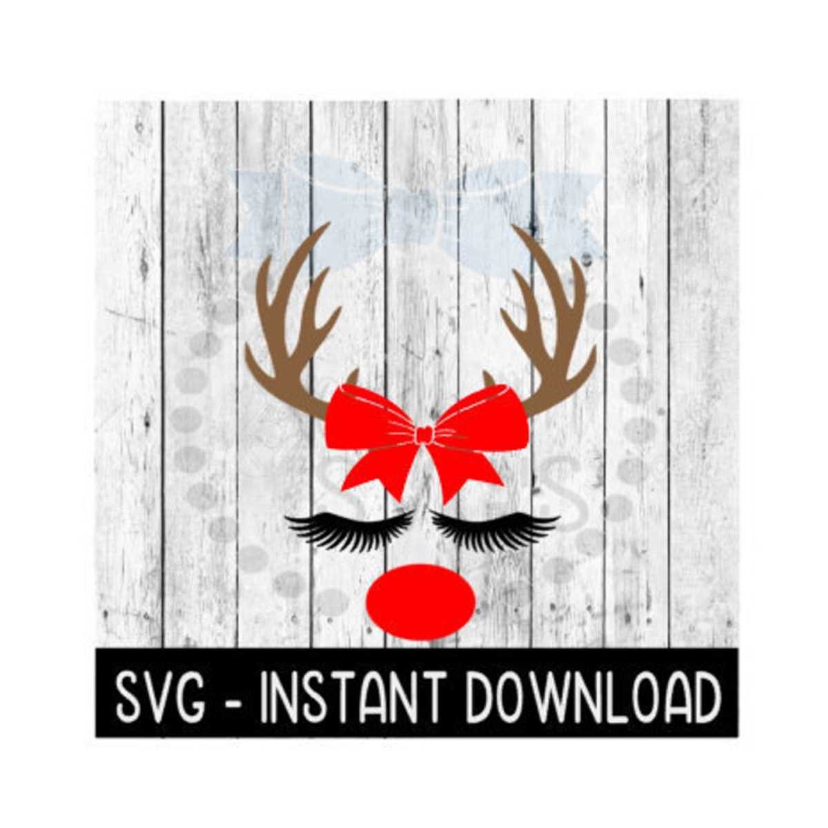 Christmas SVG, Holiday Girl Reindeer SVG Files, Christmas Tr - Inspire ...