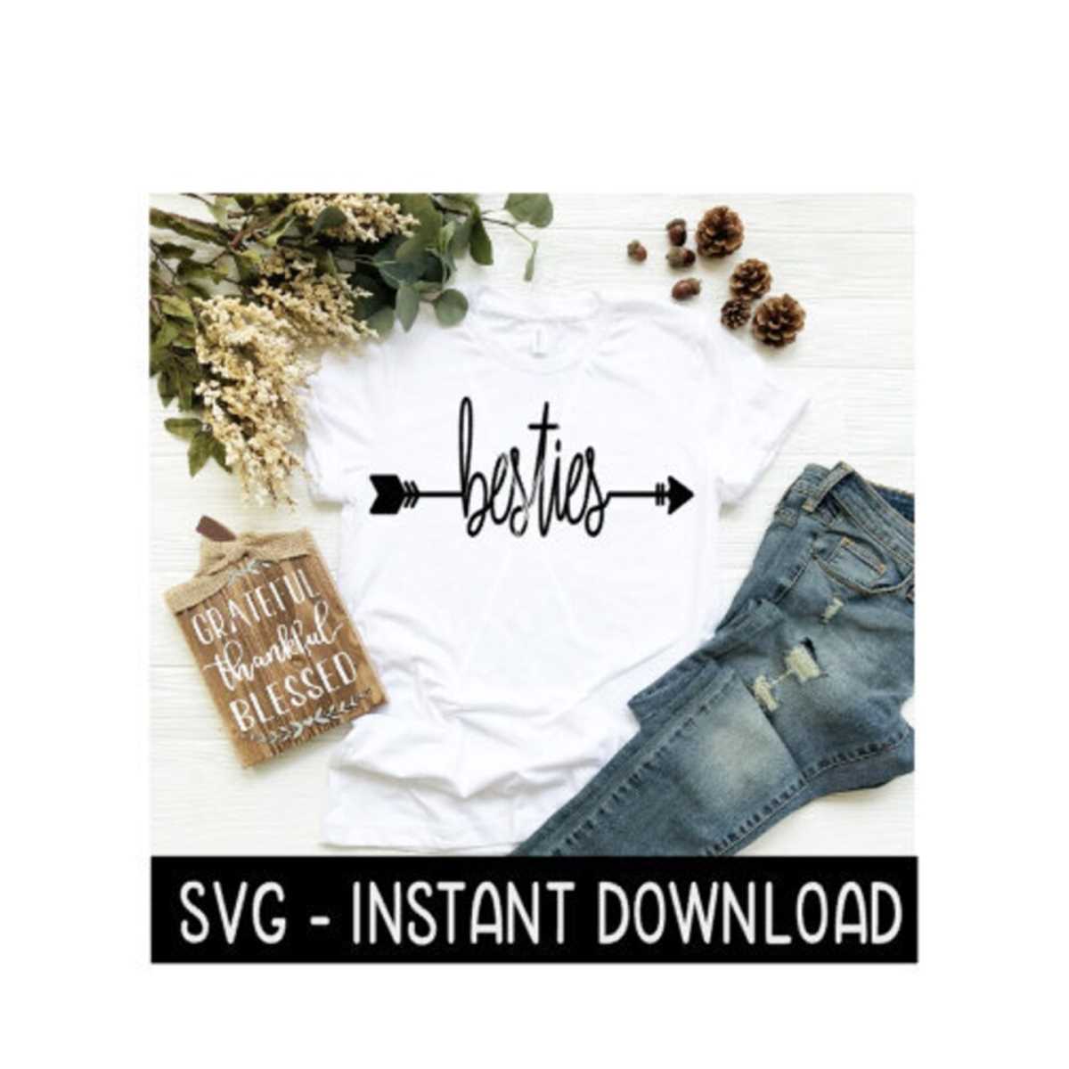 Besties Arrow SVG, Best Friends SVG Files, Instant Download, - Inspire ...