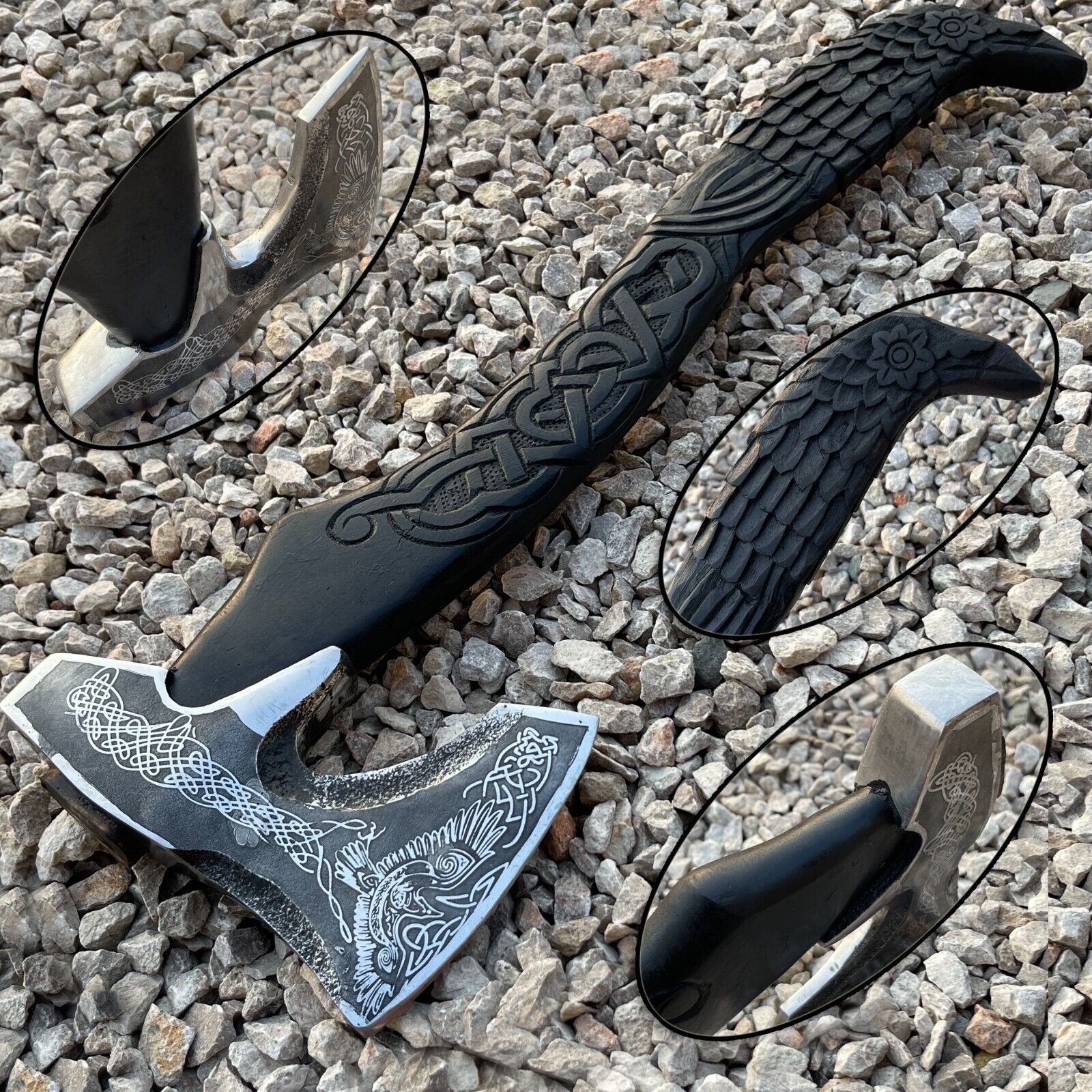 Custom Handmade Carbon Steel Blade Viking Axe Hunting Axe Ca - Inspire ...