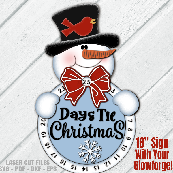 Christmas Countdown SVG | Snowman SVG | Laser Cut Files | Inspire Uplift